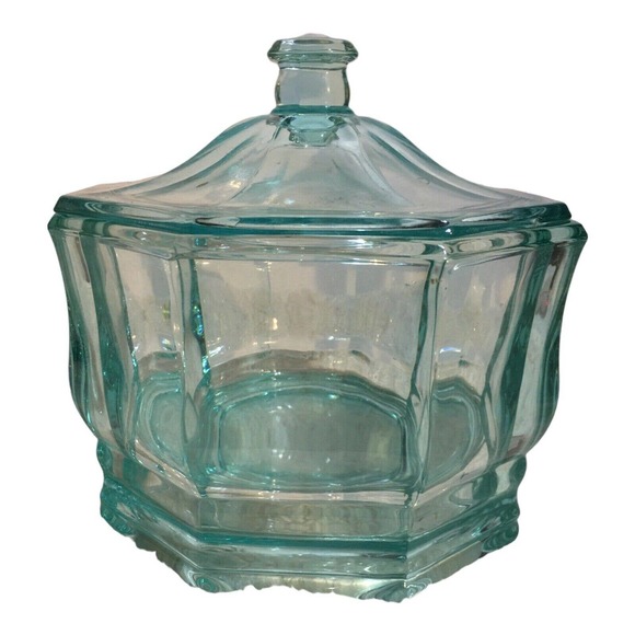 Indiana Glass | Accents | Vintage Indiana Glass Green Glass Covered ...